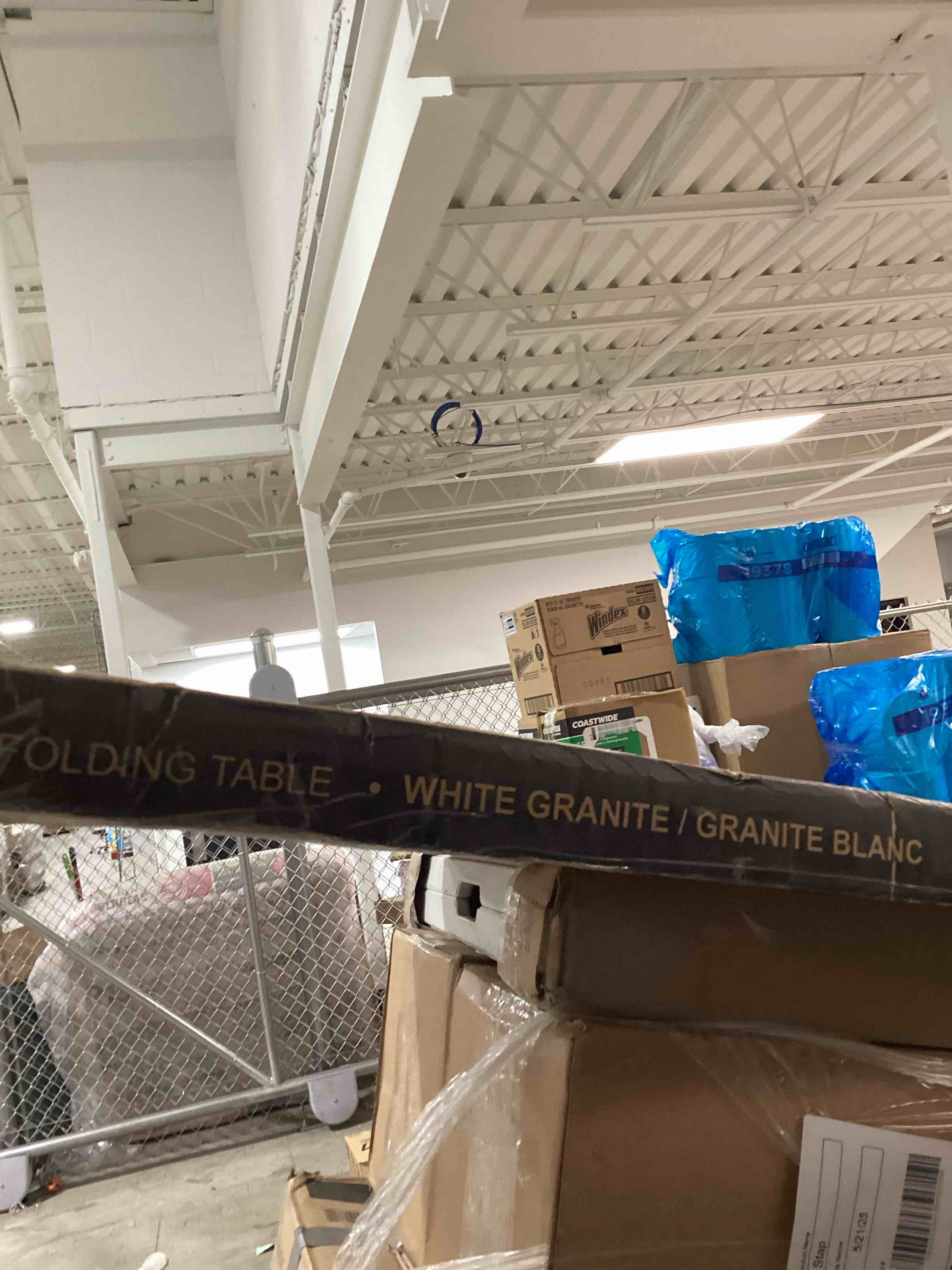 white granite folding table