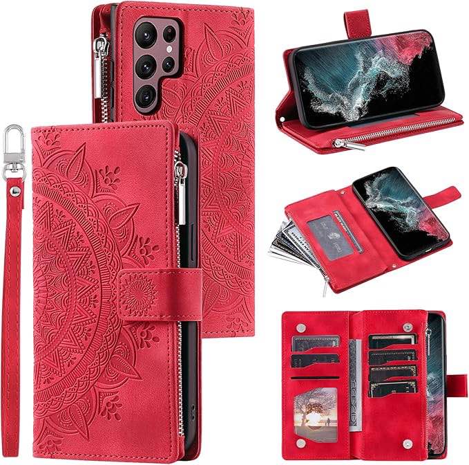 Mavis's Diary Compatible with Samsung Galaxy S22 Ultra 5G Case Wallet for Women, Mandala Floral ...