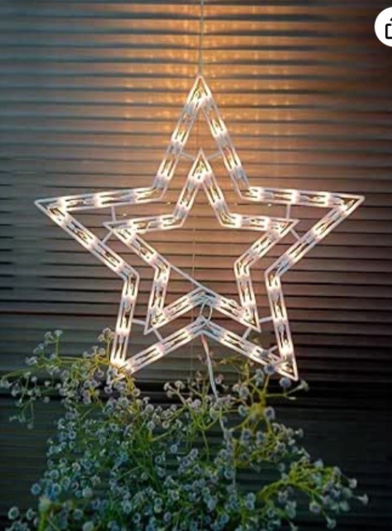10.8 Inch Christmas Window Star Lights Plastic Lighted Star Tree Topper ...