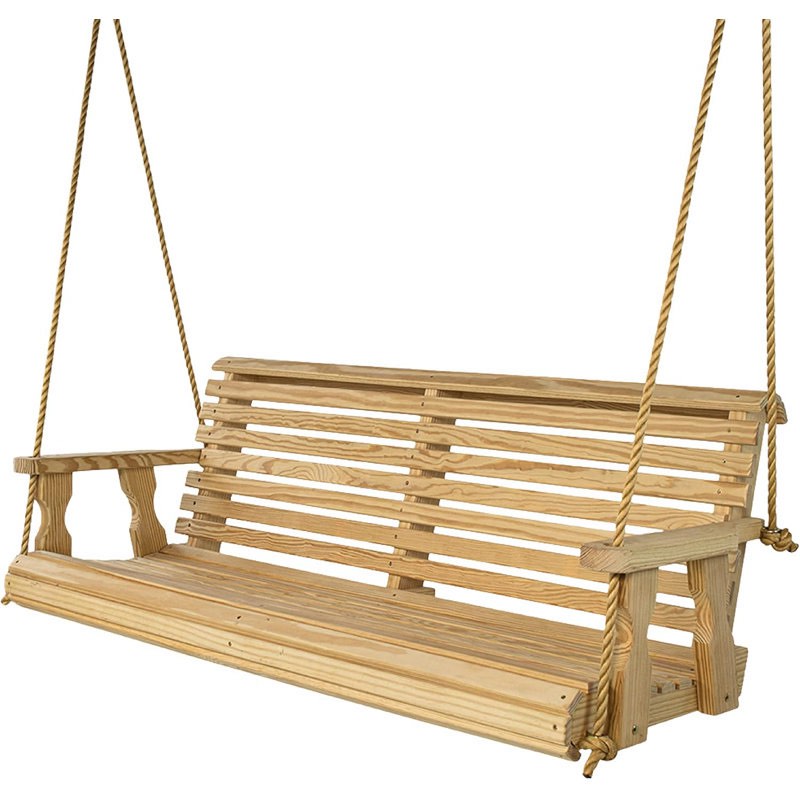 Amish Casual Heavy Duty 700 Lb. Roll Back Treated Porch Swing with ...