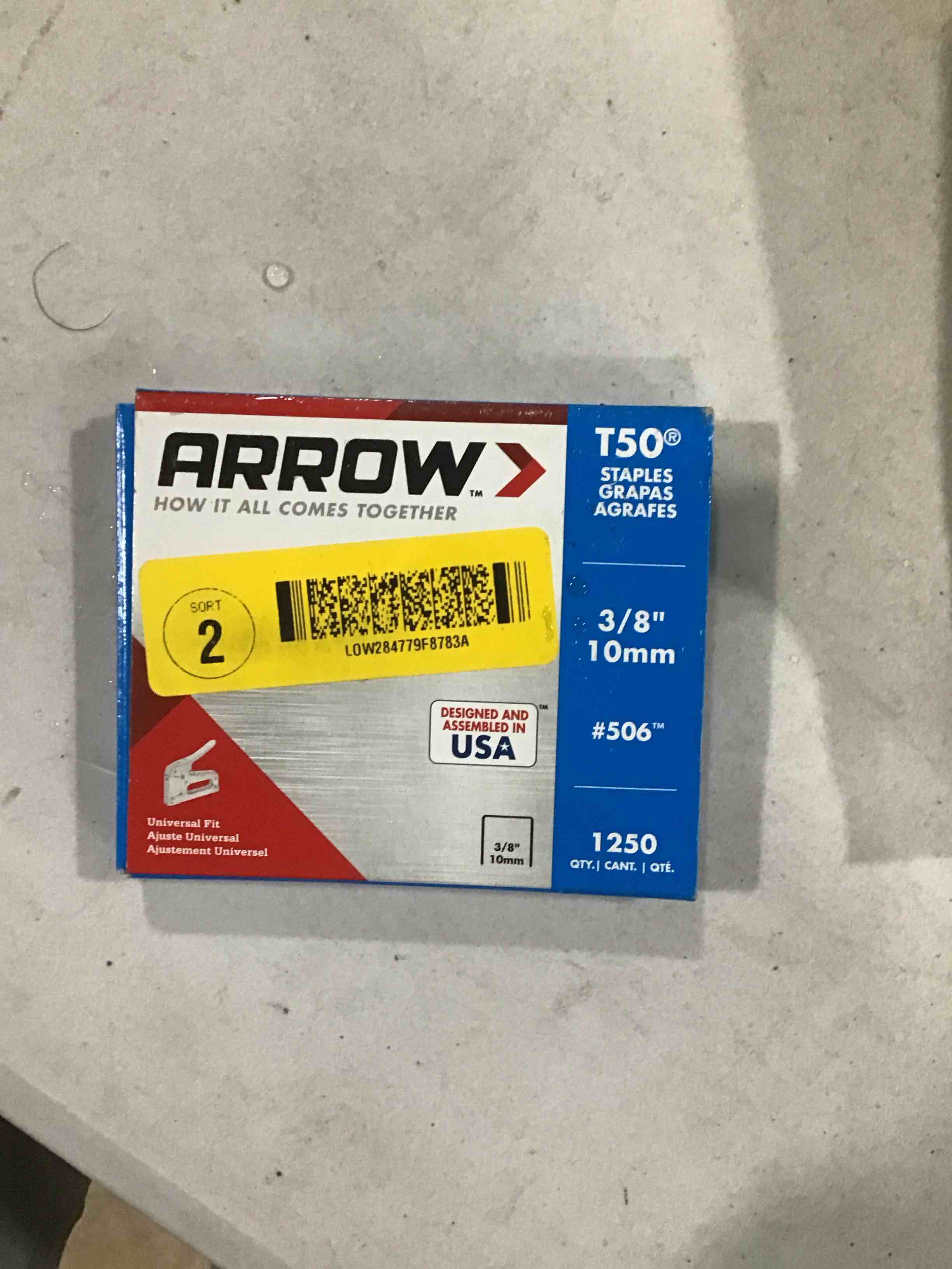 Arrow Fastener 50624SPTP 3/8" T50 Staples