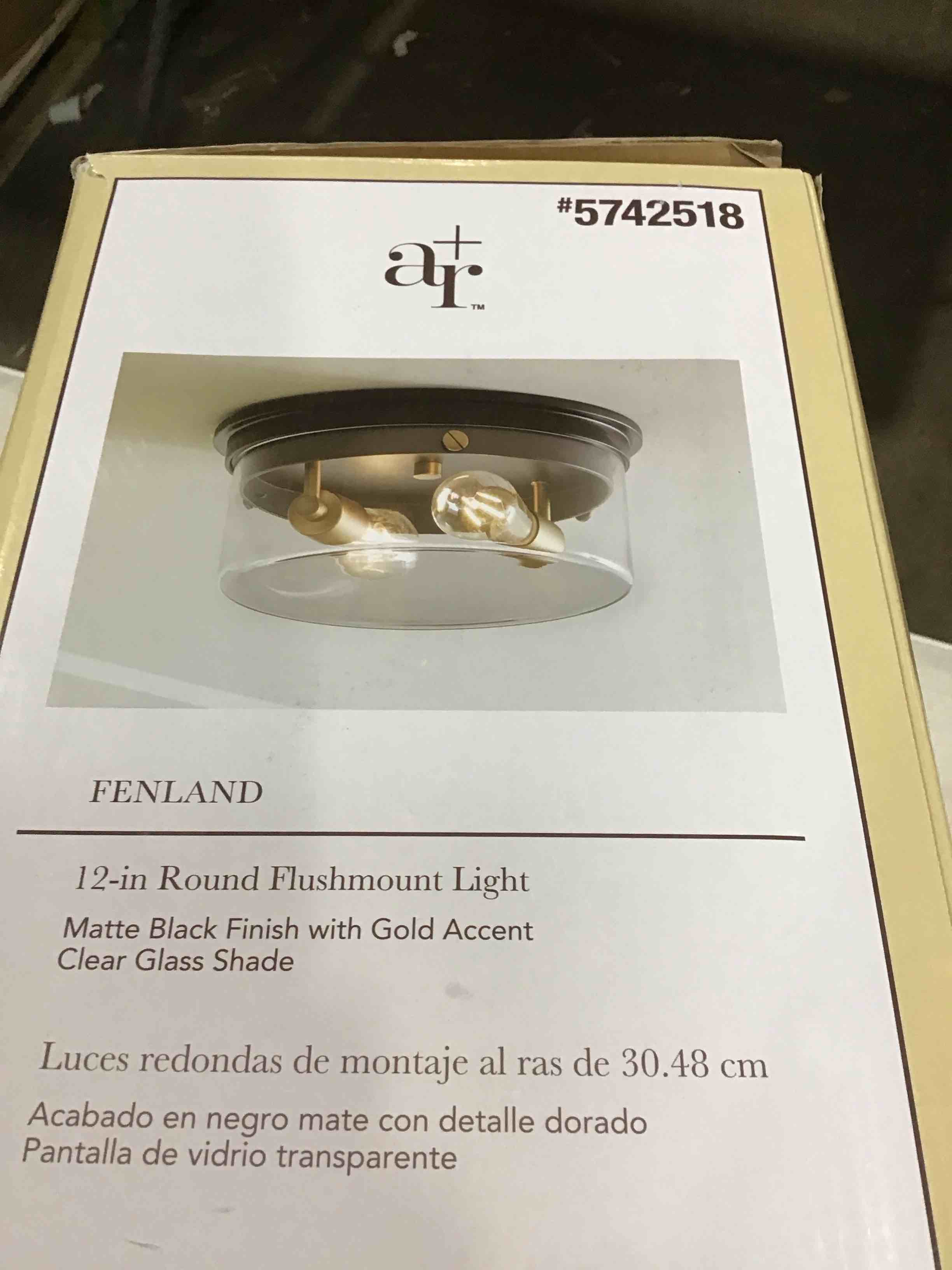 Allen + Roth Fenland 12-in Round Flush mount light