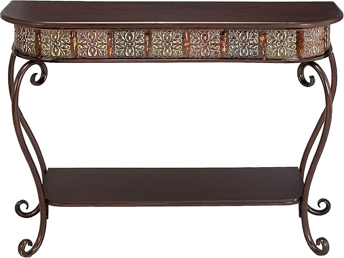 (incomplete) Deco 79 Metal Floral Embossed 1 Shelf Console Table with ...