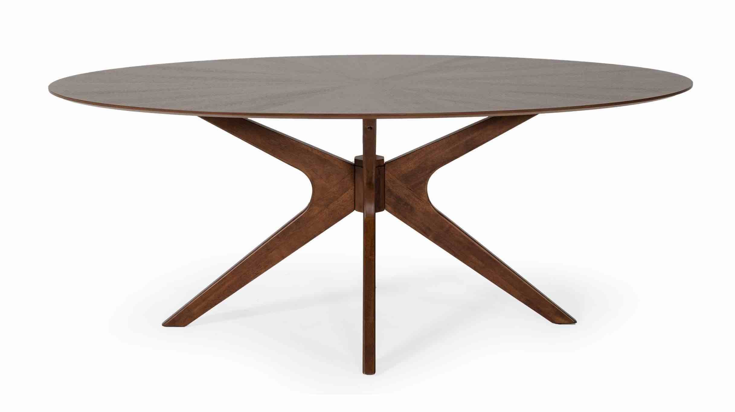 ( 1 of 1 )Modrest Prospect - Modern Oval Walnut Dining Table