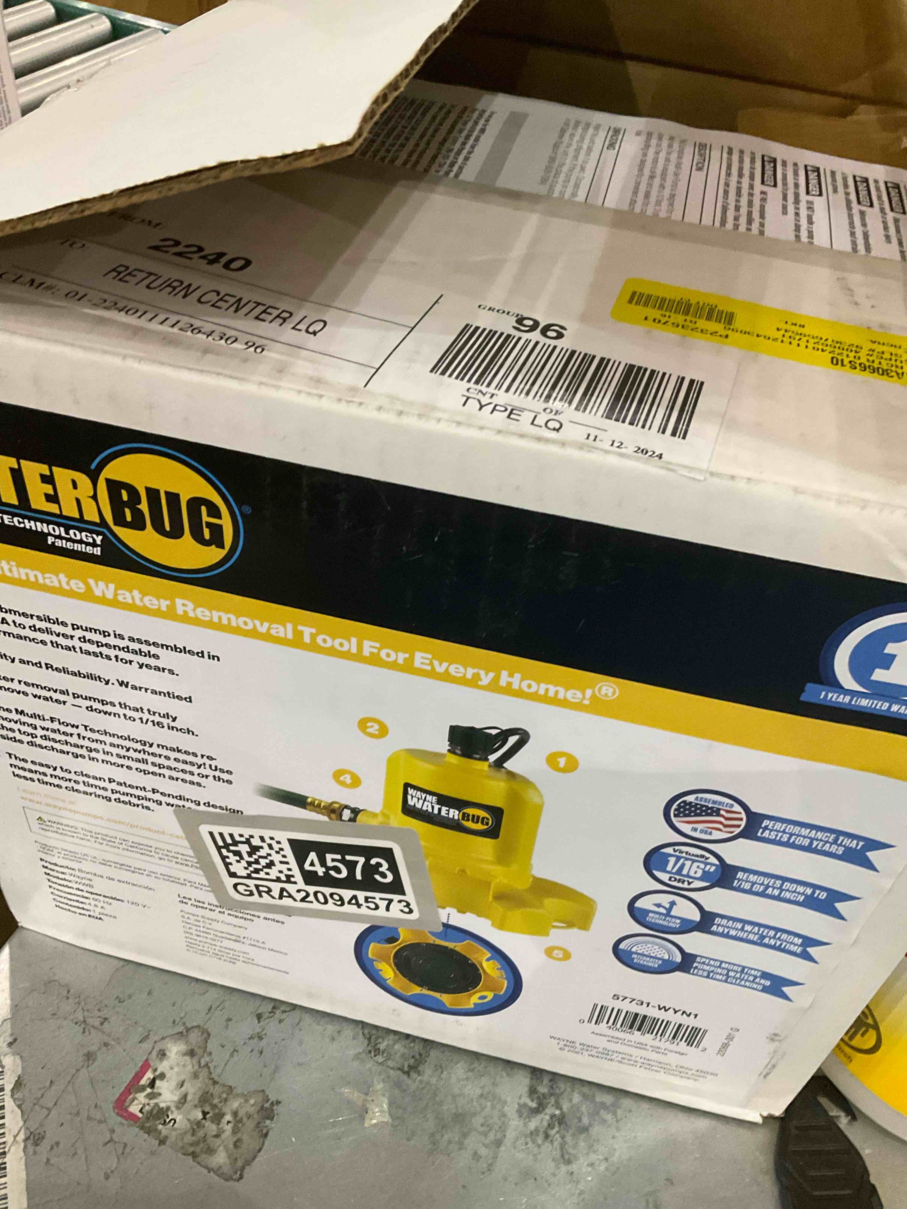 WAYNE WaterBUG 1/6 HP 1350 GPH Submersible Multi-Flo Technology-Water ...