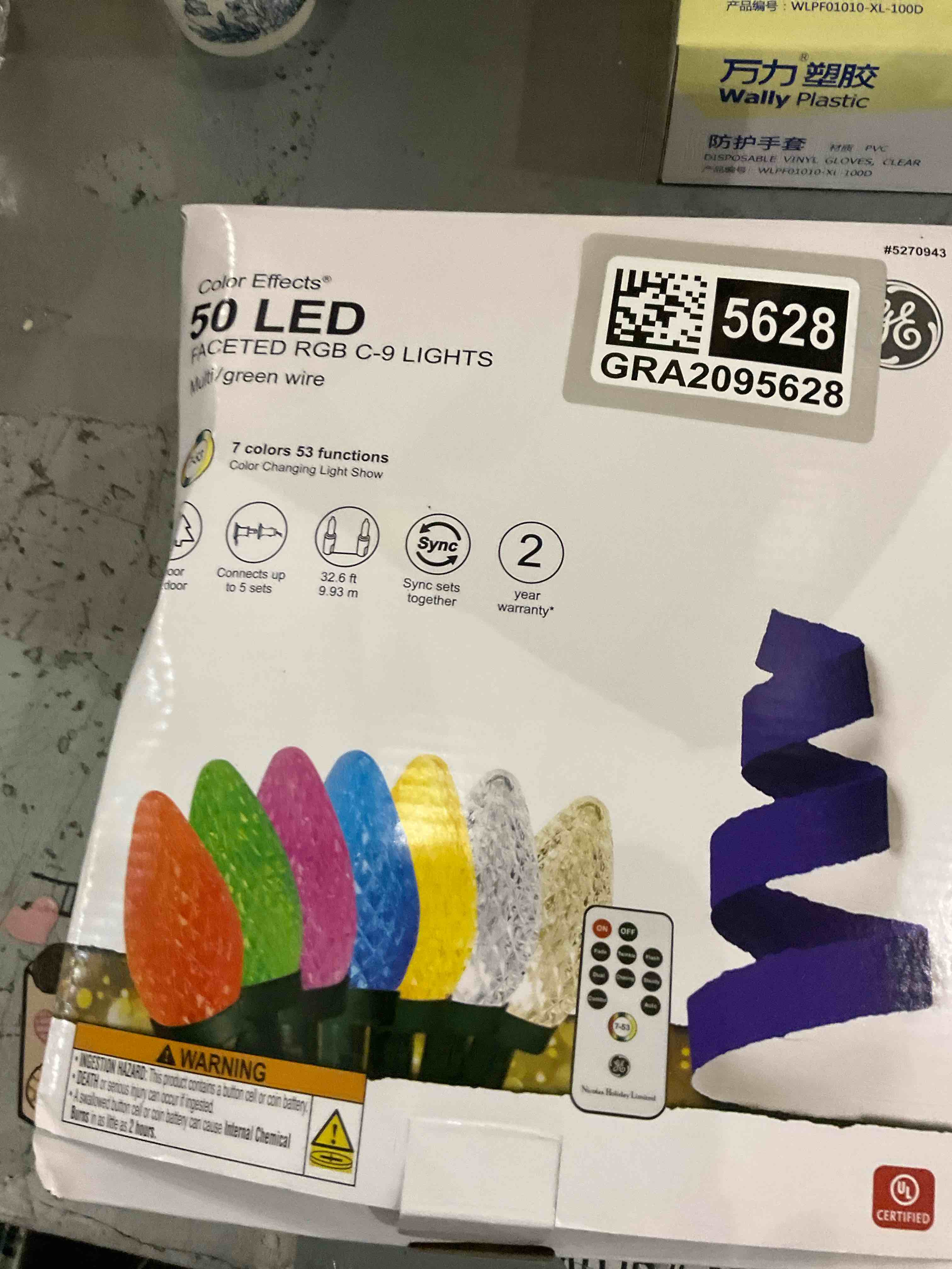 50 led faceted rgb c-9 lights