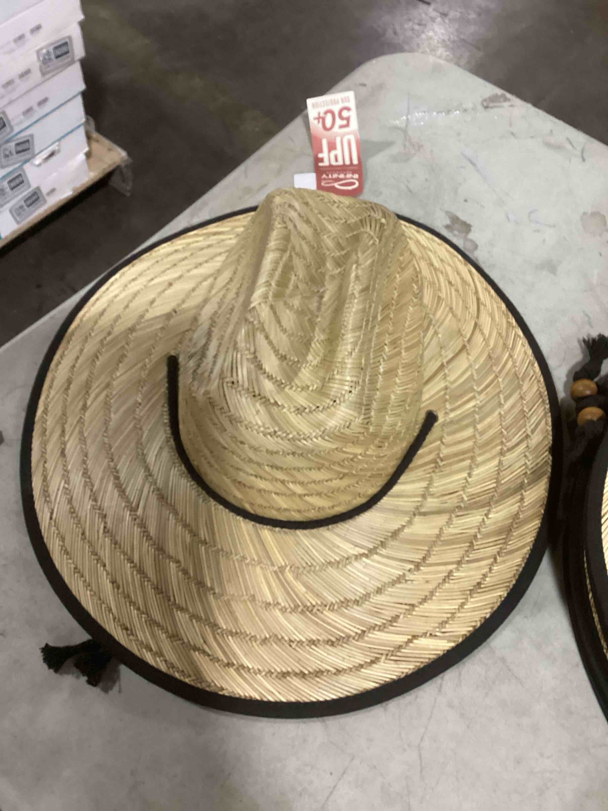 Infinity Brands Mens Straw Hat with Black Brim Binding