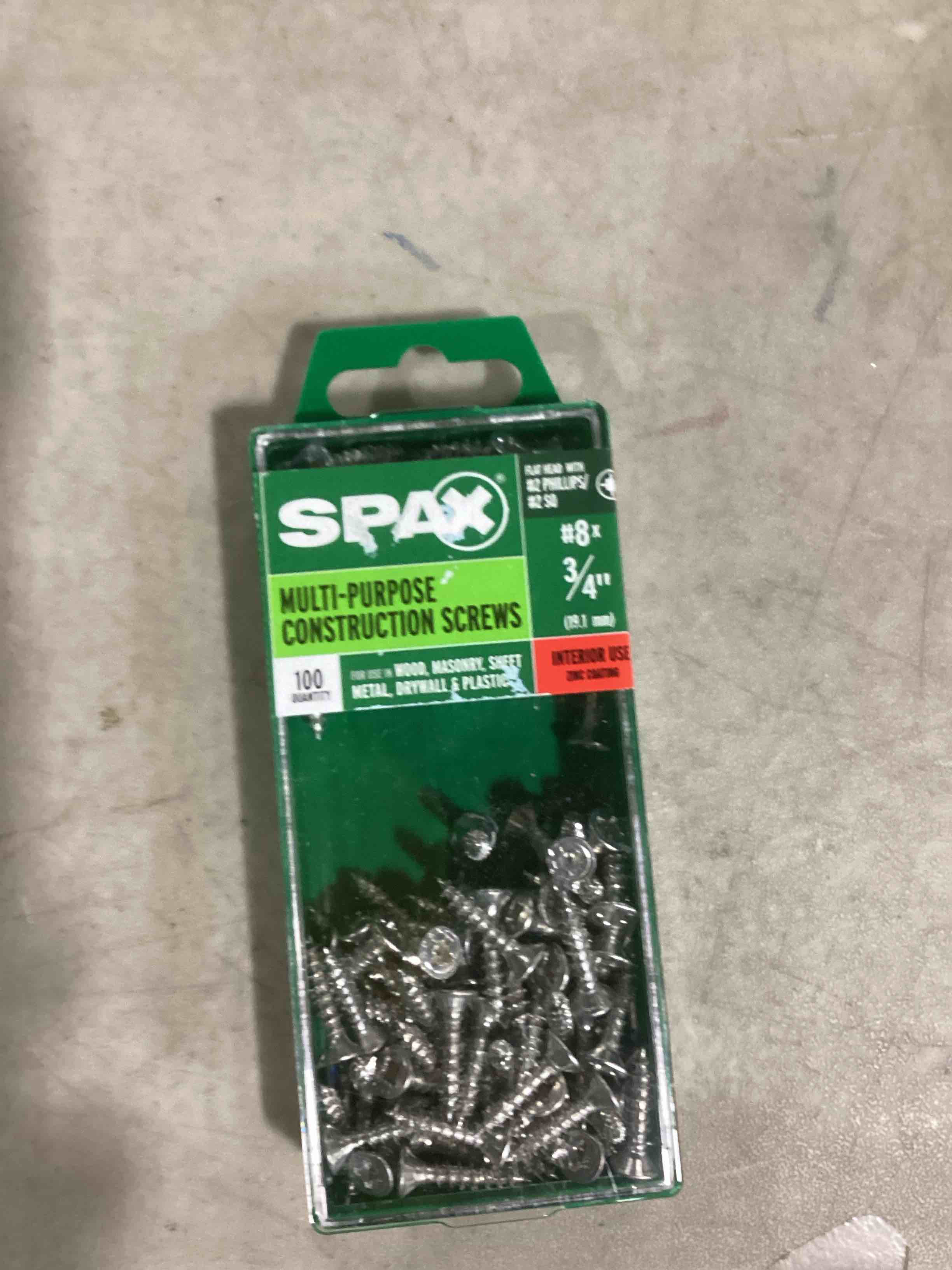 SPAX #8 x 3/4-in Zinc-Plated Multi-Material Interior Wood Screws (100 ...
