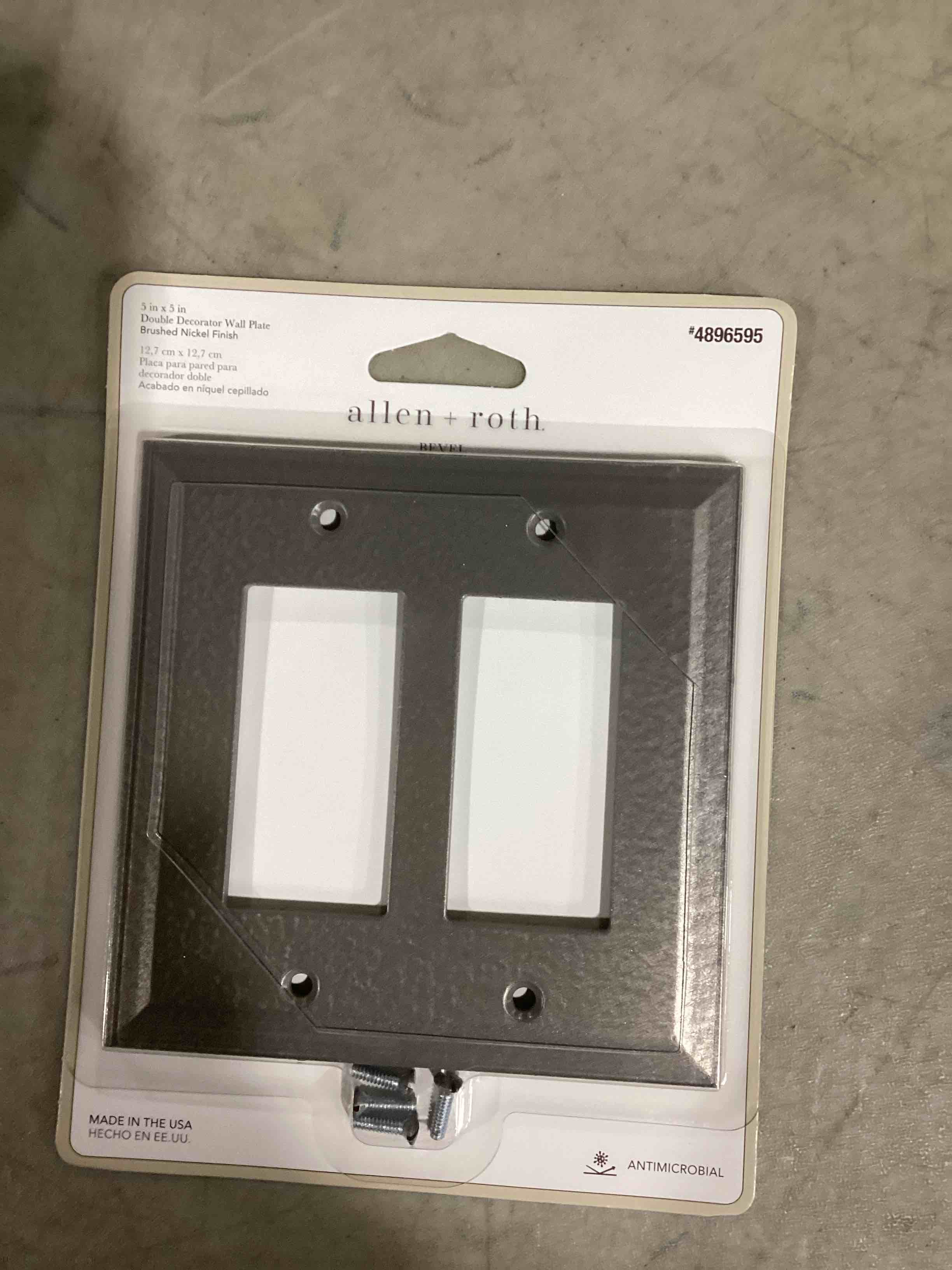 allen + roth Simple Square 2-Gang Midsize Satin Nickel Steel Indoor ...