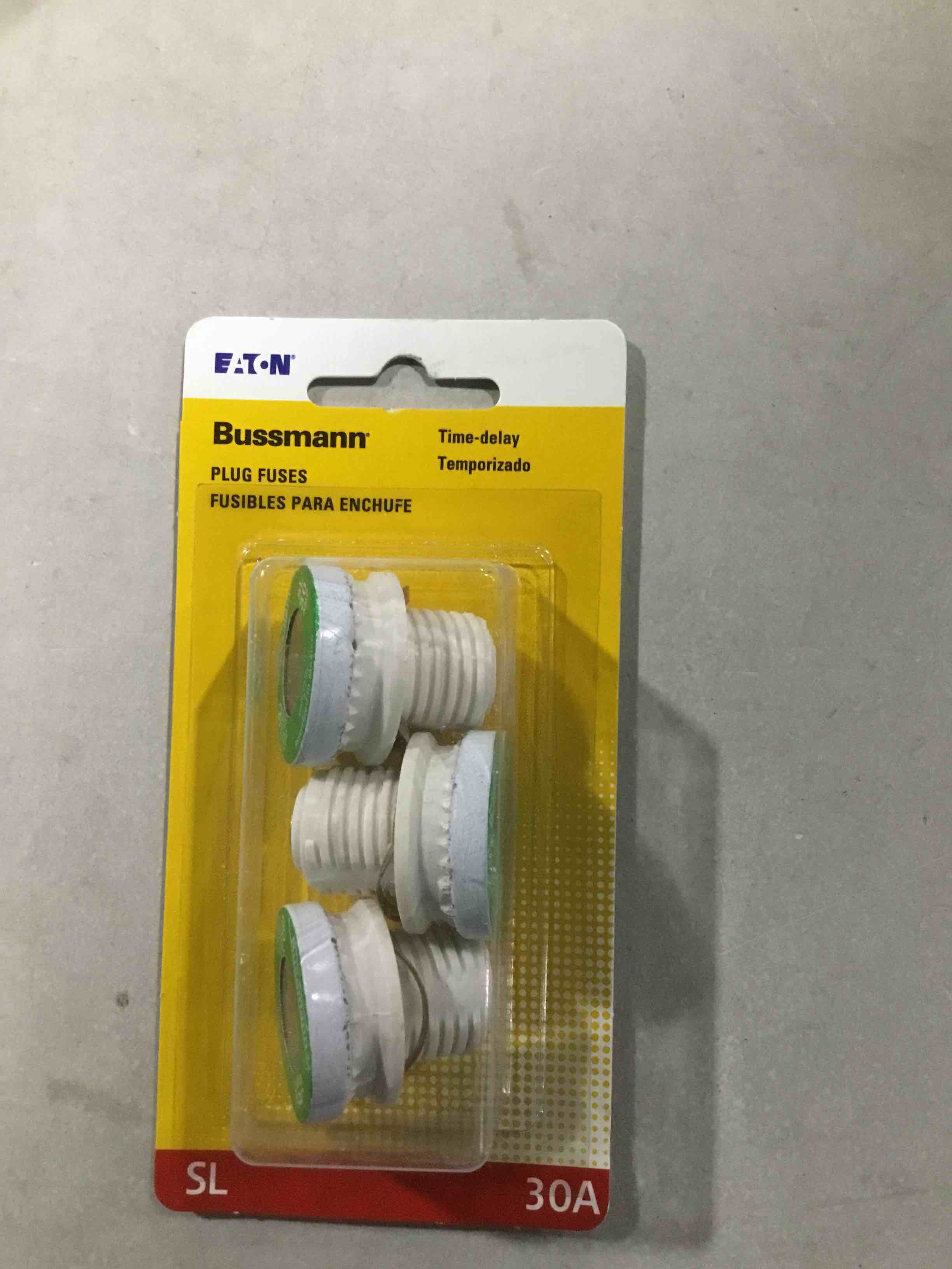 Bussmann BP/SL-30 SL Plug Fuse, Pack of 1, No Color