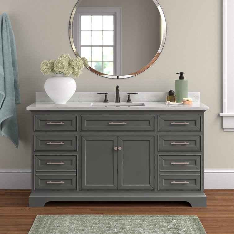 Annaline 60'' Single Bathroom Vanity with Engineered Stone Top