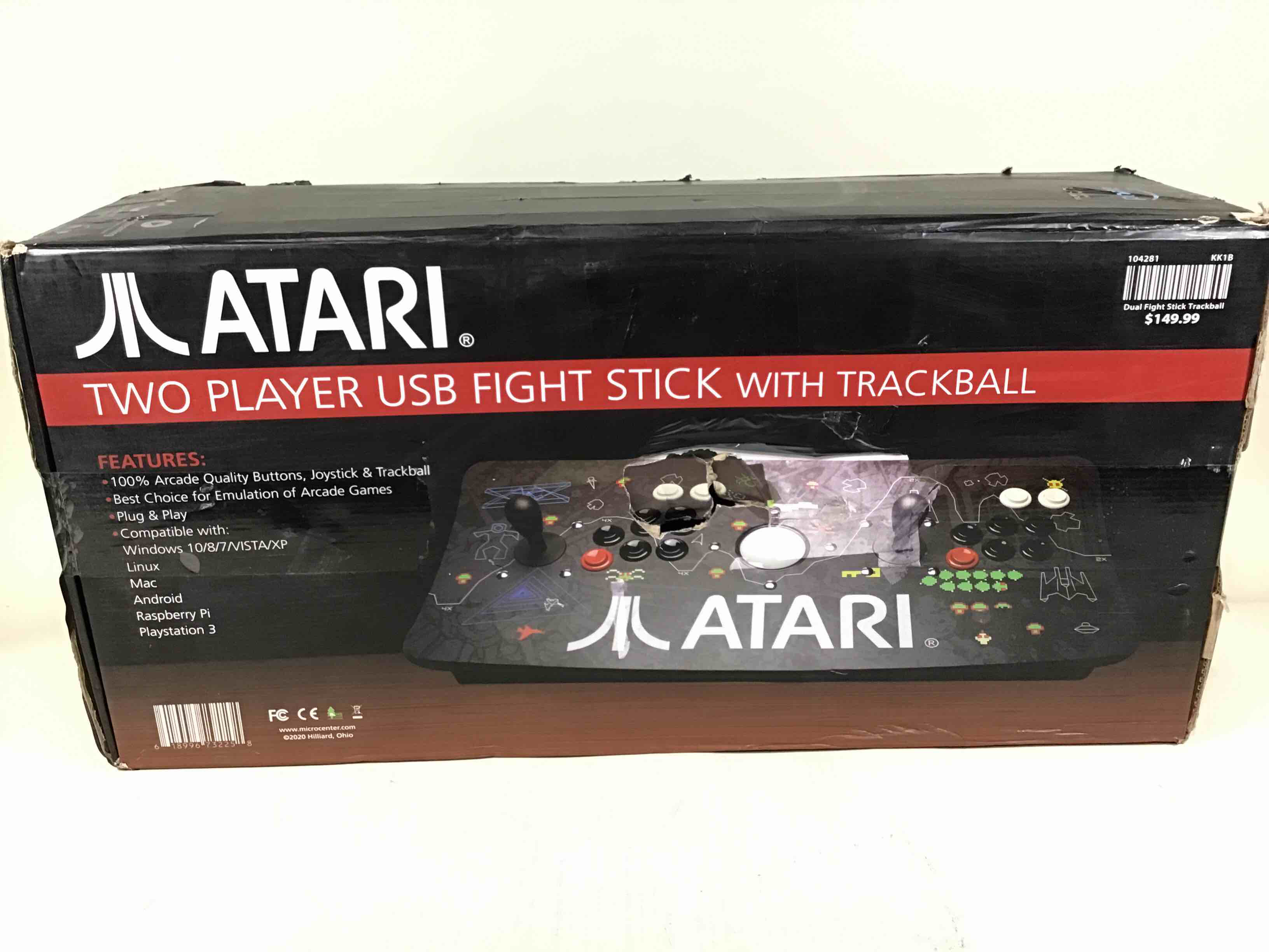 Atari Two Player USB Fight Stick With Trackball