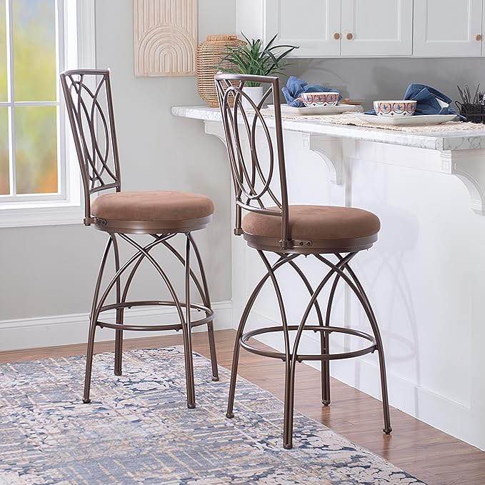 Powell Big and Tall Metal Crossed Legs Bar Stool, Multicolor