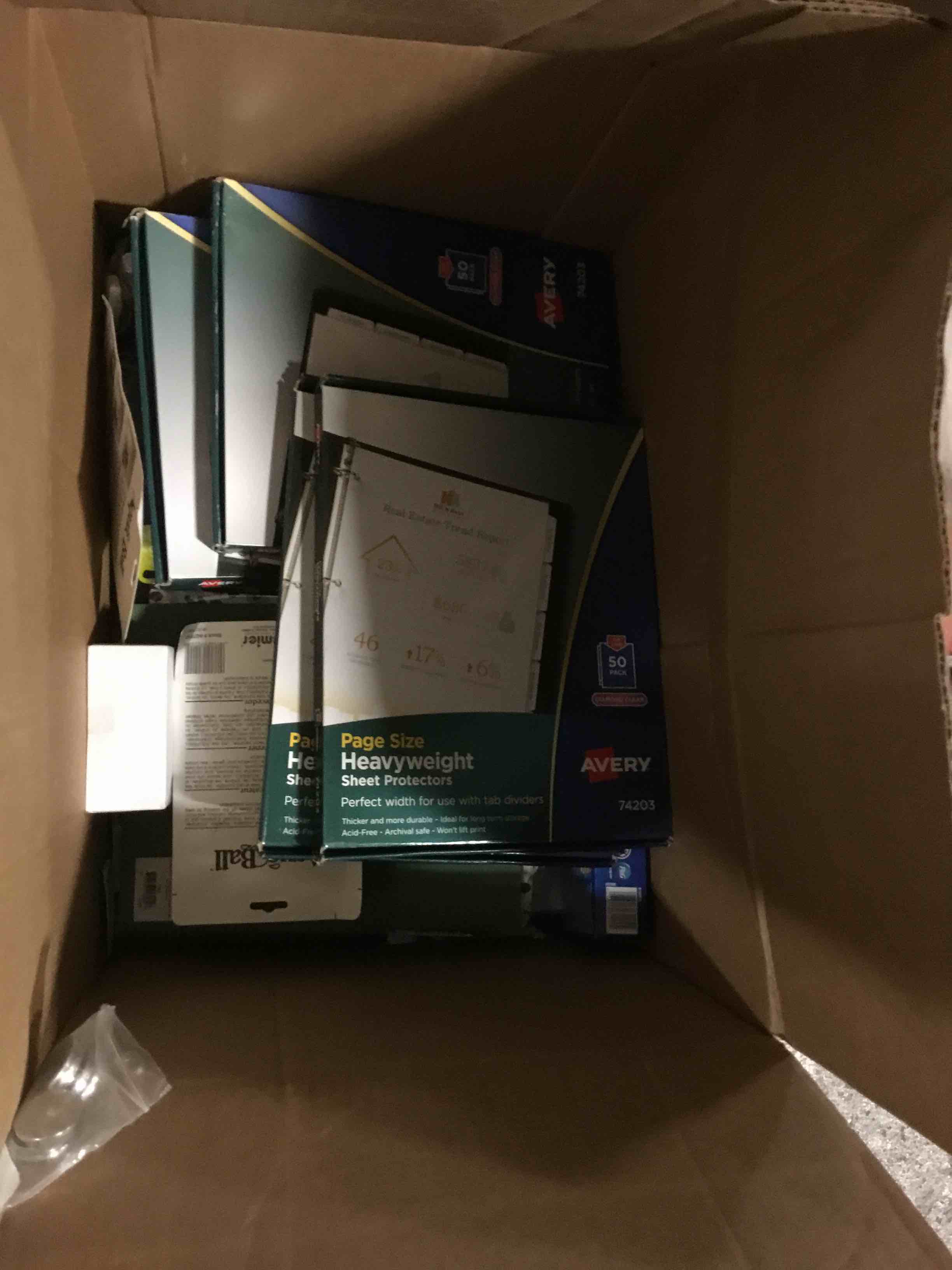 Assorted Box of Office Supplies, Items May Include, Pens, Markers ...