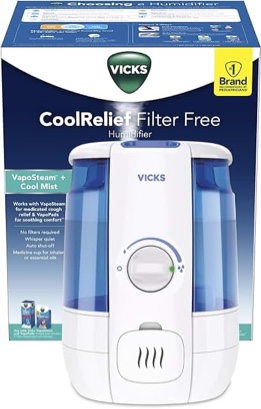 Vicks Filter-Free CoolRelief Cool Mist Humidifier, Medium Room, 1.2 ...