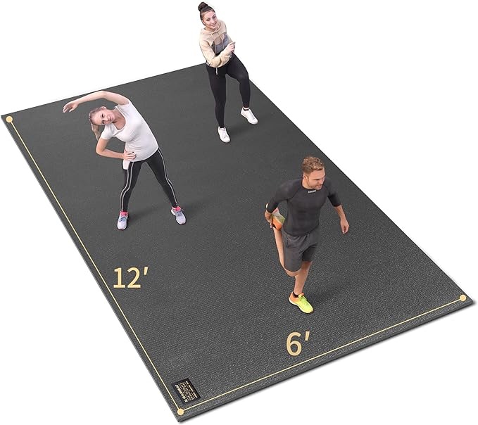 Exercise Mat for Home Gym Flooring, Shoe-Friendly Non-Slip Cardio Mat ...