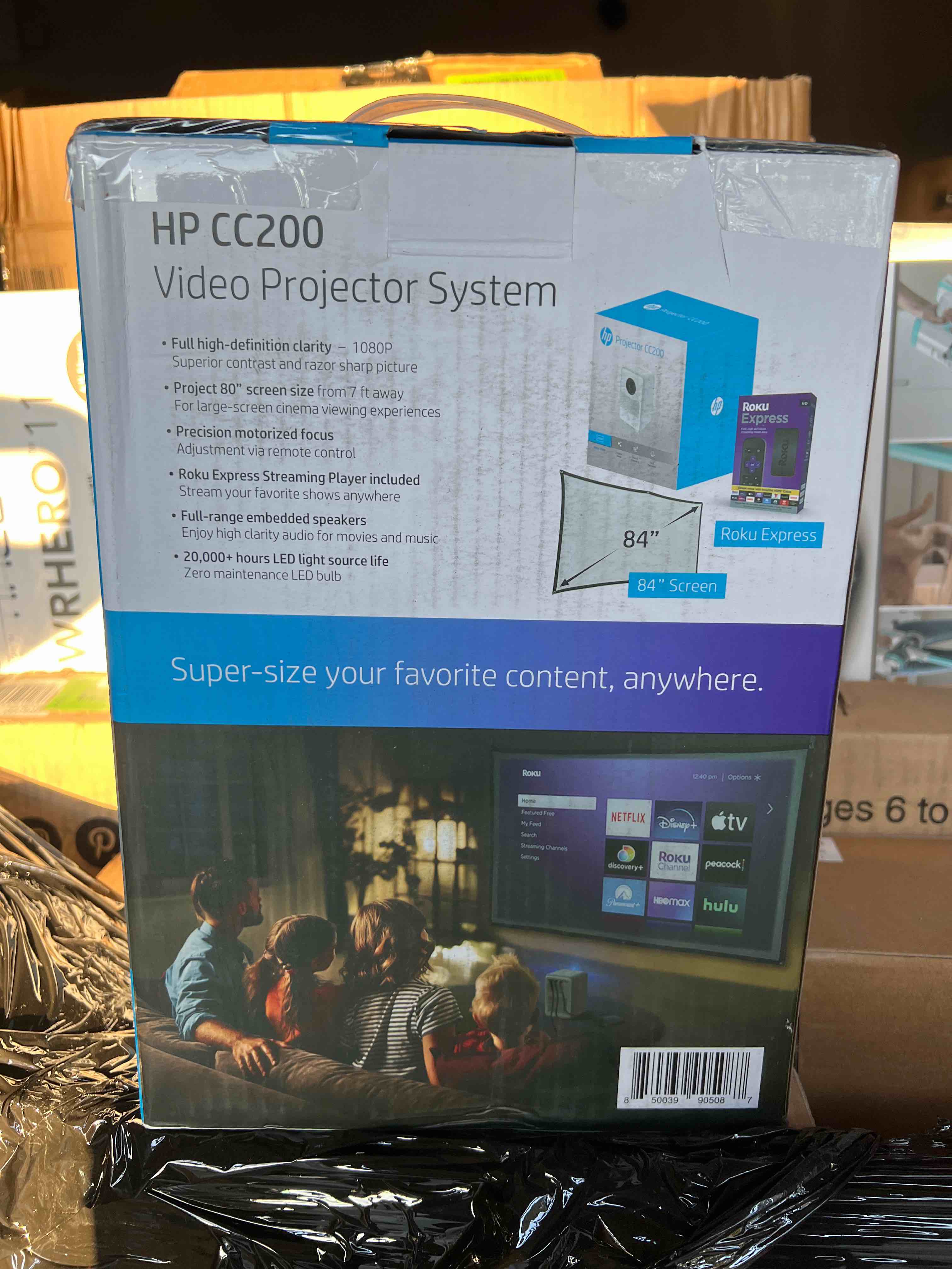 HP CC200 FHD LCD LED Projector with Roku Express Streaming Player and ...