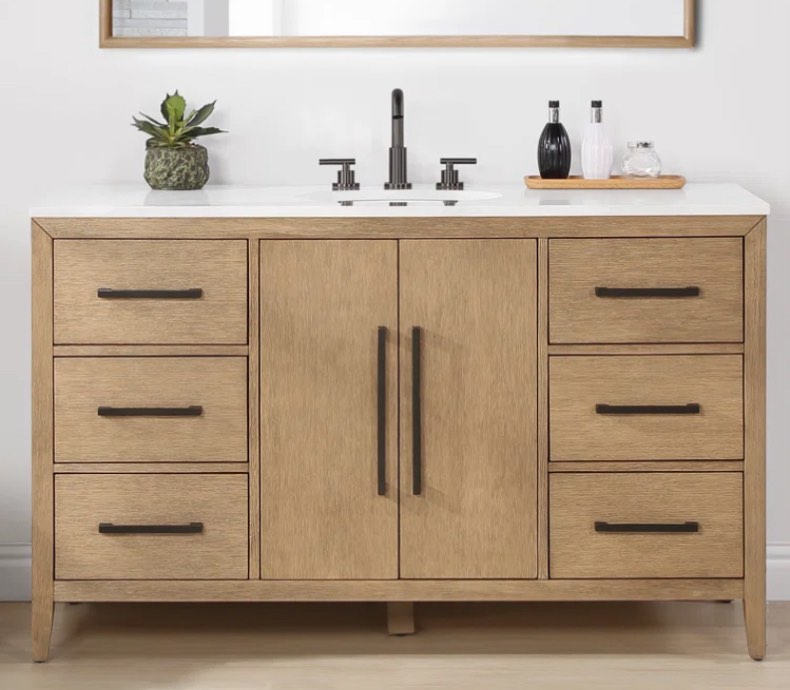 Alsup 54'' Single Bathroom Vanity with Quartz Top