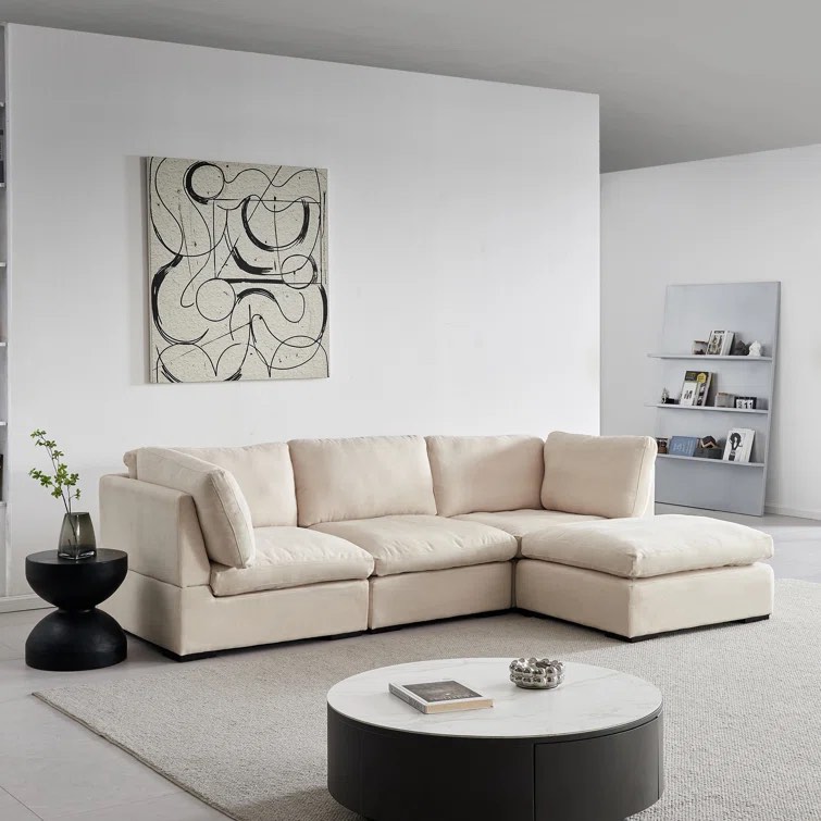 Jodee 99'' Tuxedo Arm Modular Sofa( incomplete Only 1 Box)