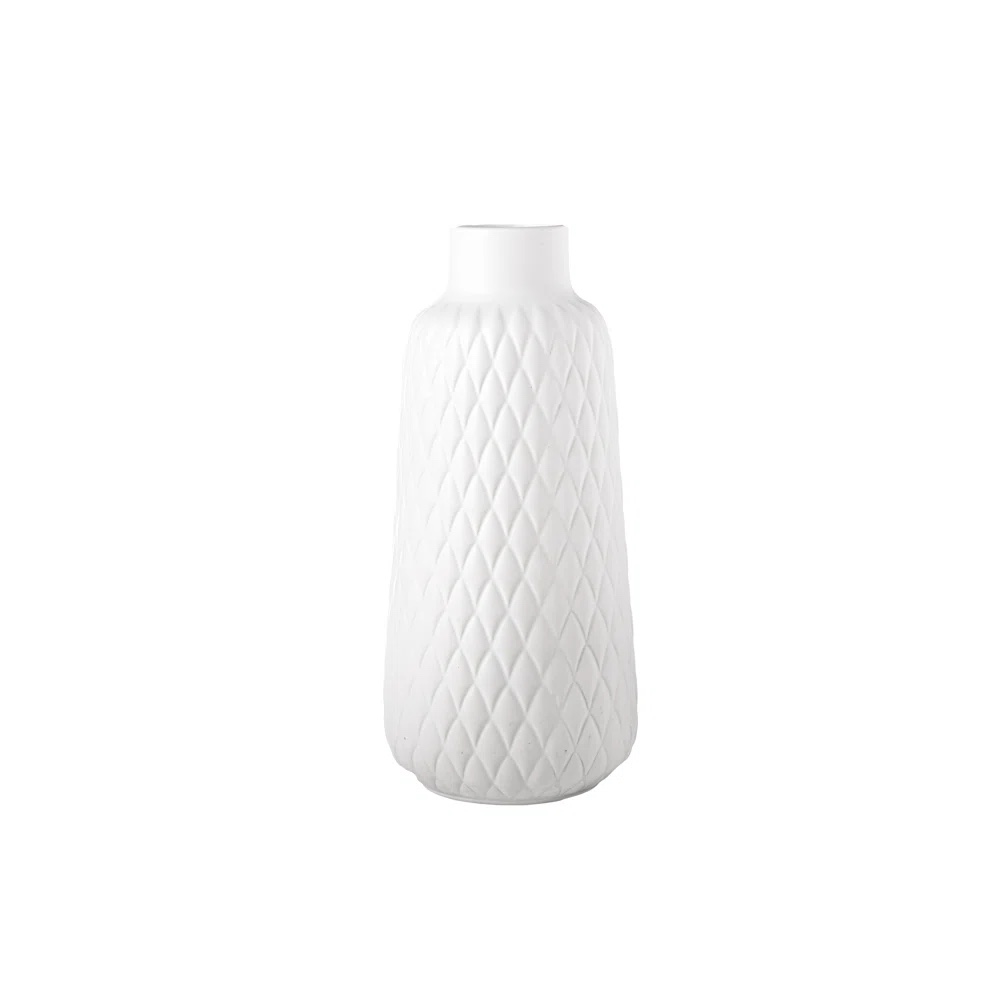 Maxwellton White 12'' Ceramic Table Vase