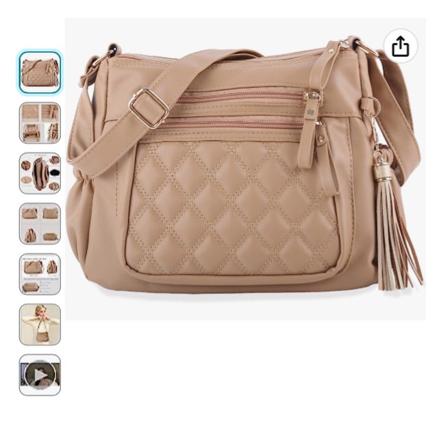 ELDA Quilted Crossbody Bags for Women Multi Pocket Shoulder Bag Soft PU Leather Ladies Purses ...