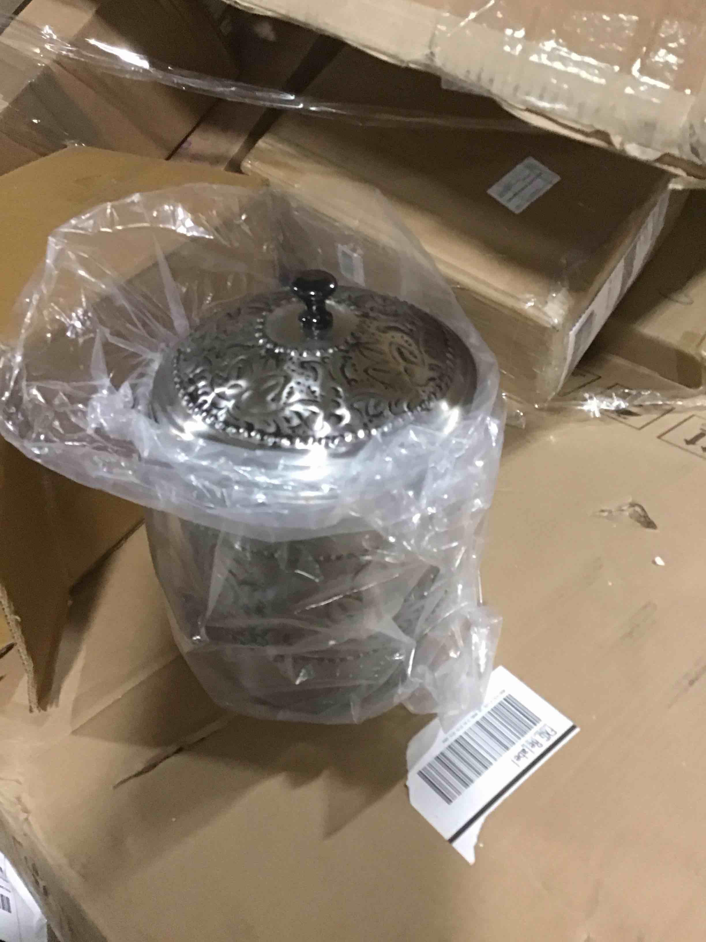 Canaan Set of 3 Canisters Embossed Stainless Steel 3 Piece Kitchen ...