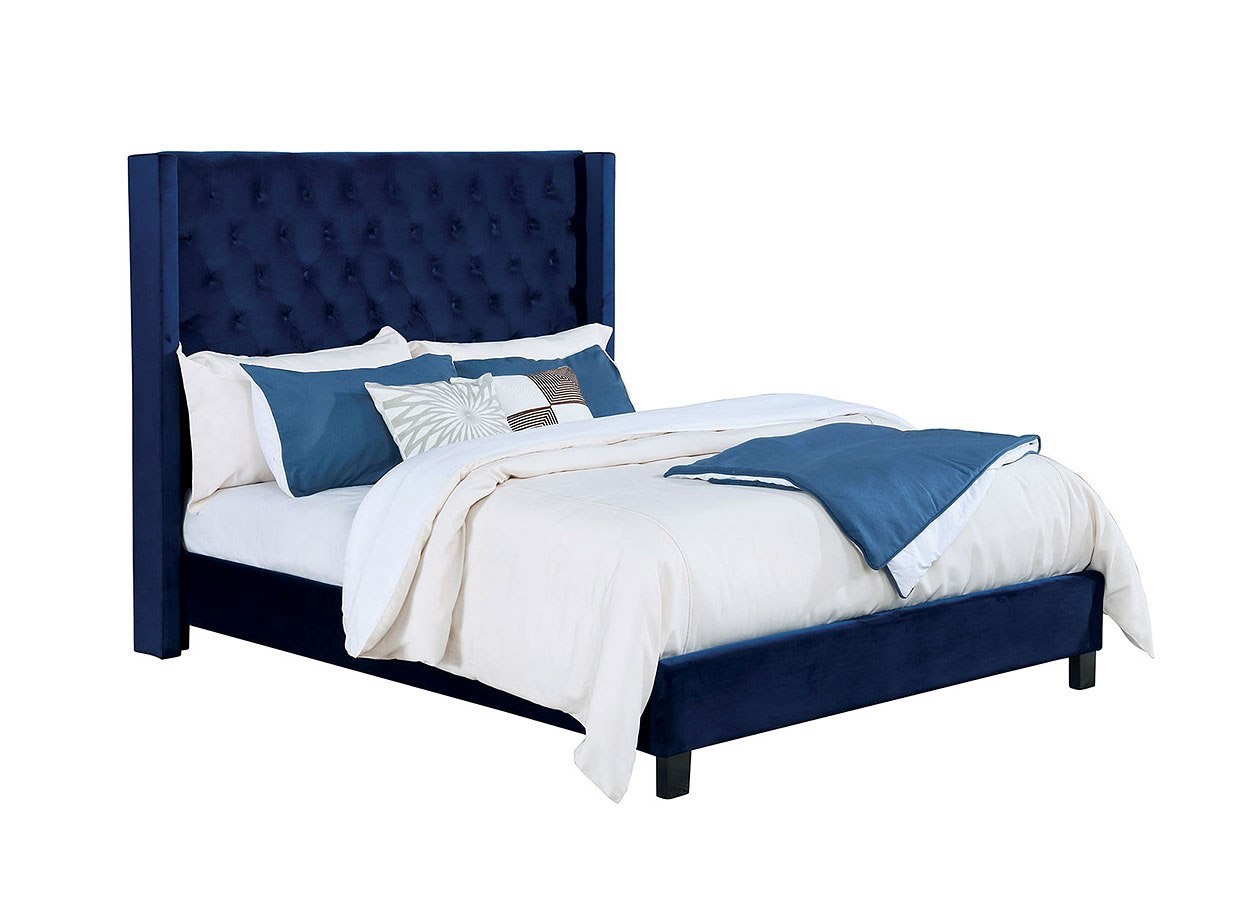 Furniture of America Ryleigh Navy Eastern King Bed (INCOMPLETE SET ...