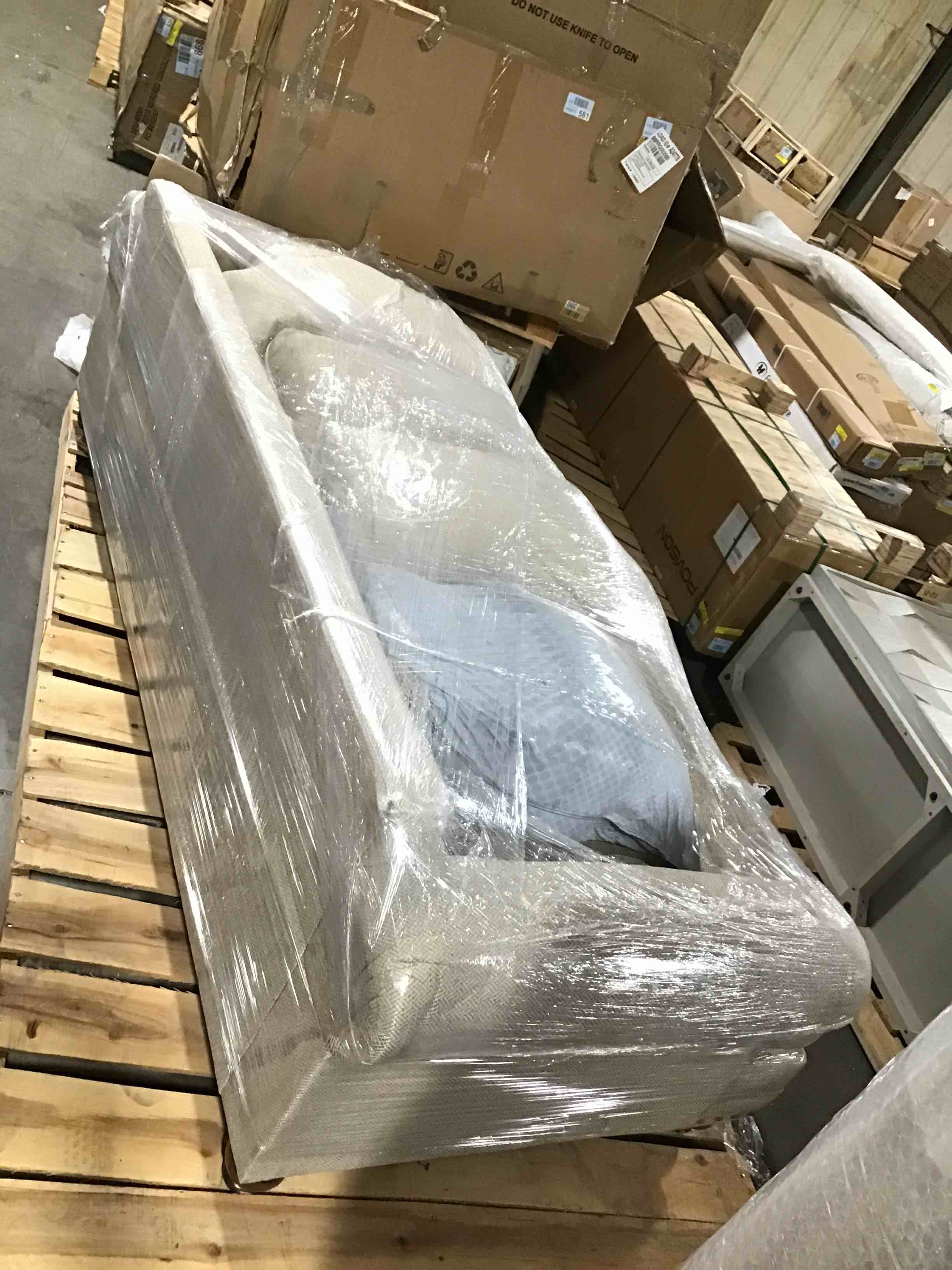 Freda 96'' Upholstered Sofa Three Posts