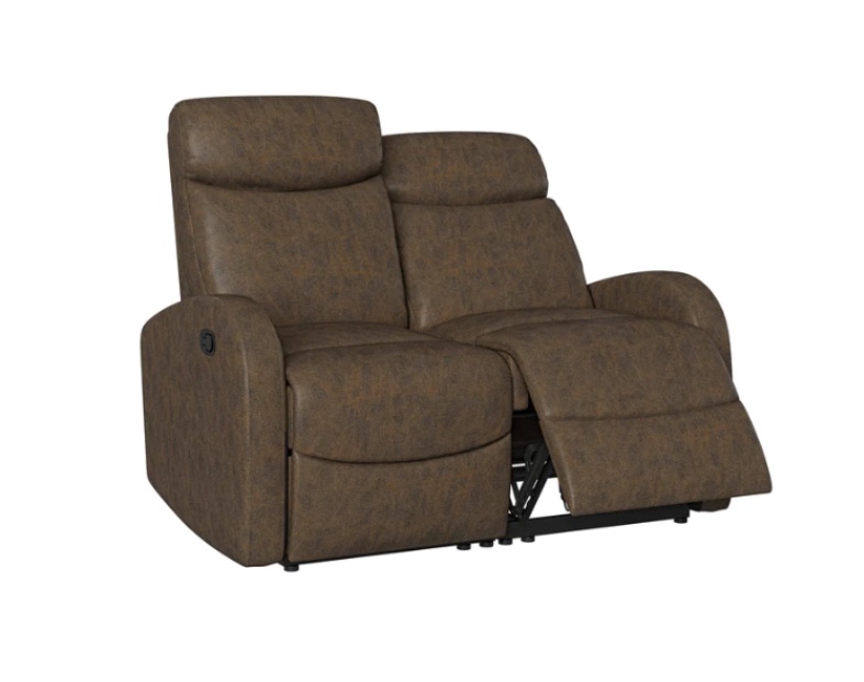 Noveron 2-Seat Modular Wall Hugger Reclining Loveseat - Brown Faux Leather