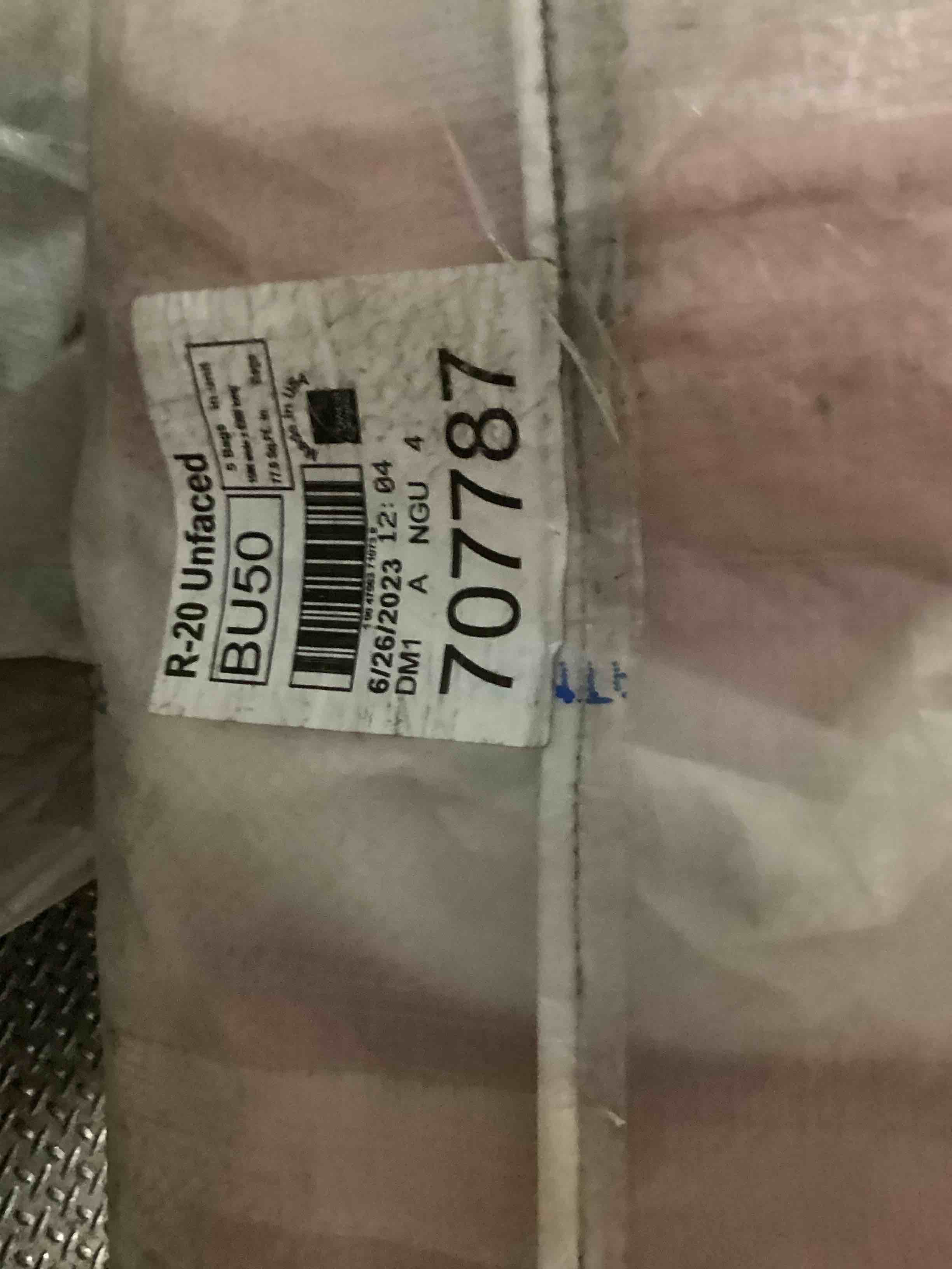 5 batts r20 15” unfaced insulation your bid per batt