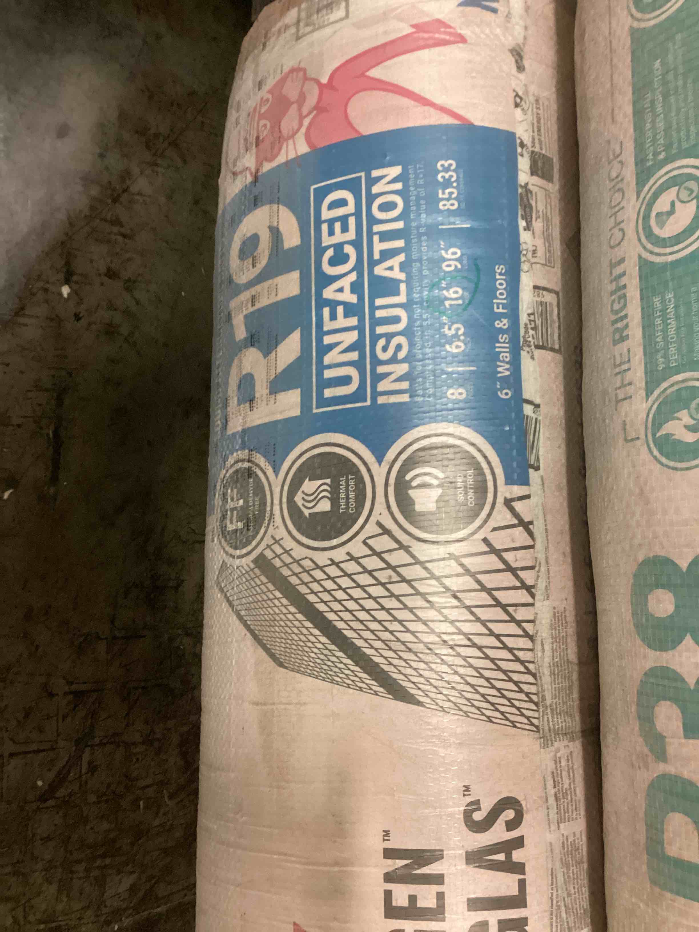 5 batts r19 unfaced 16” insulation your bid per batt