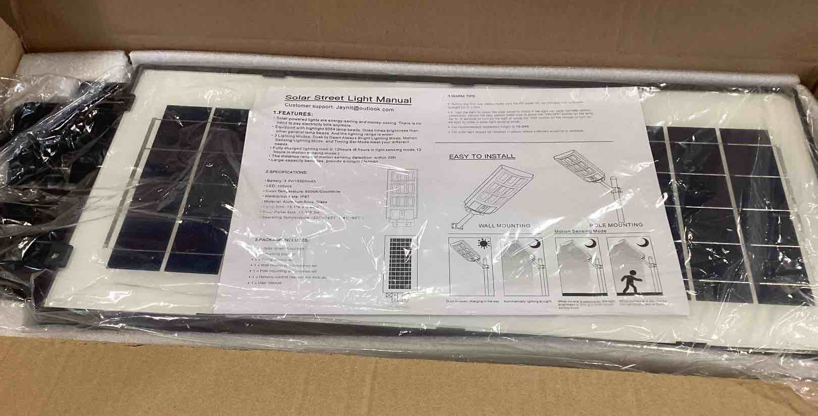 JAYNLT 1200W Solar Street Lights Outdoor,192000LM High Bright Solar Parking Lot Lights ...