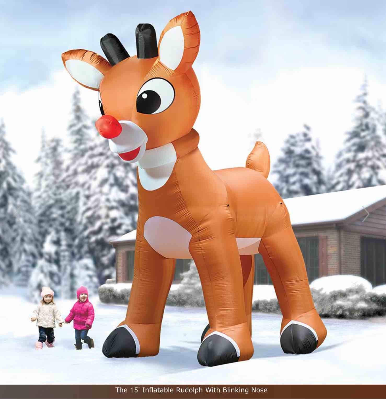 The 15' Inflatable Rudolph With Blinking Nose