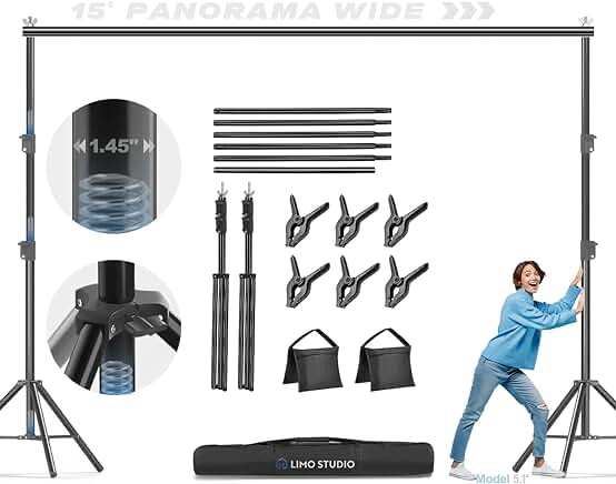 Fomcet 10FT x 10FT Backdrop Stand Heavy Duty with Base, White Portable ...