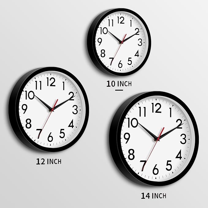 Wall Clock, Analog Clock 10 Inch, Silent Non-Ticking Wall Clocks ...