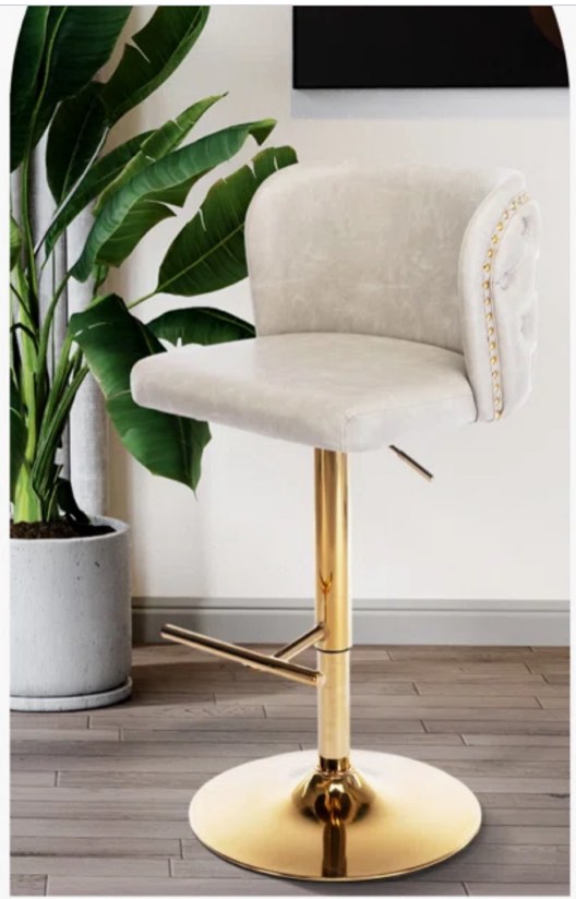 Swivel Upholstered Adjustable Height Counter Stool with Metal Frame 2pk