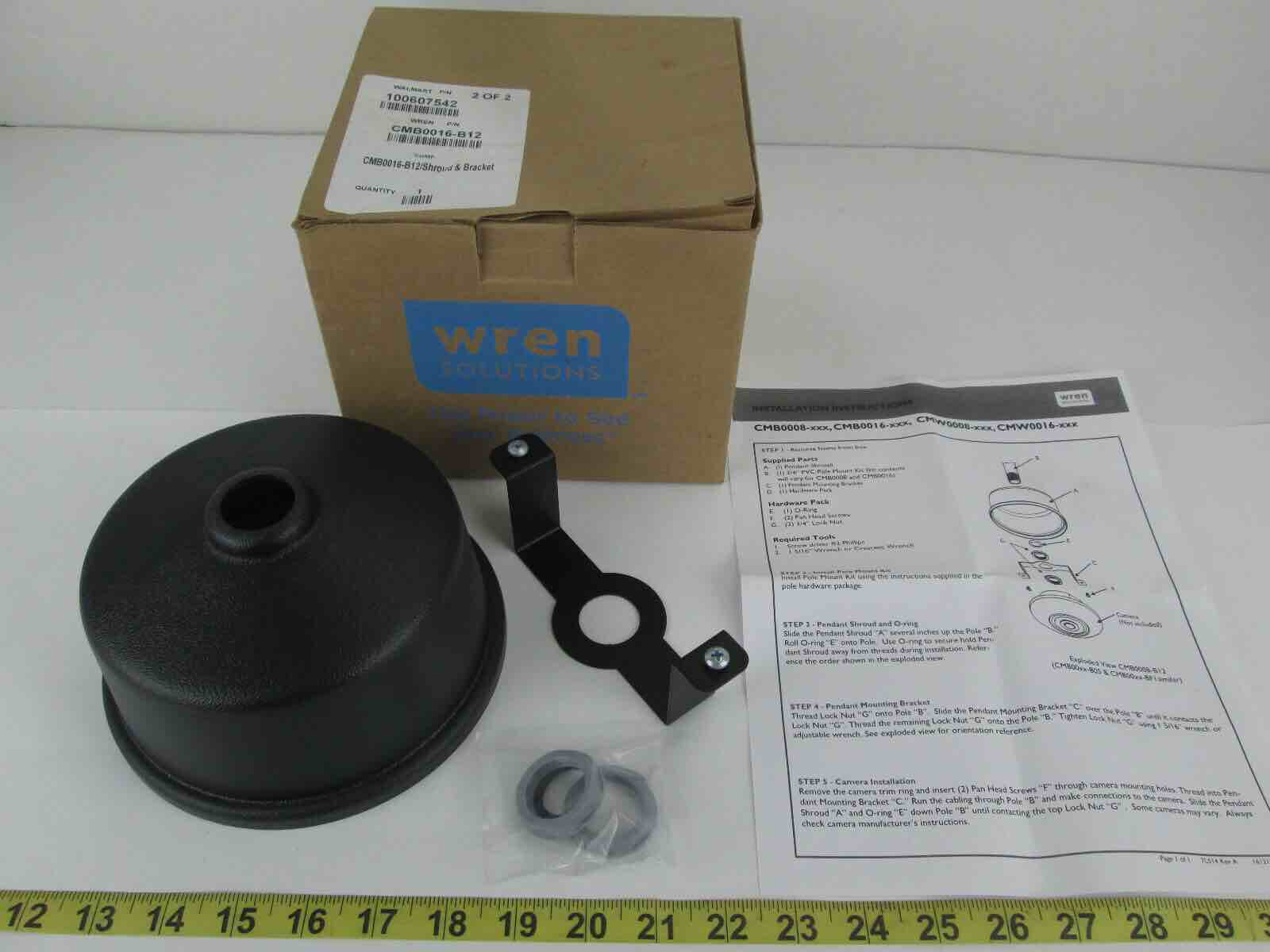 New NOS Wren Solutions Shroud & Bracket for Security Camera
