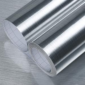Yancorp 24 inch Wide Silver Contact Paper Stainless Steel Contact Paper ...