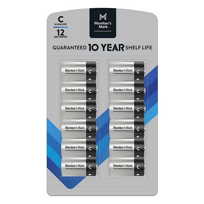 Member's Mark Alkaline C Batteries, 12 Pack