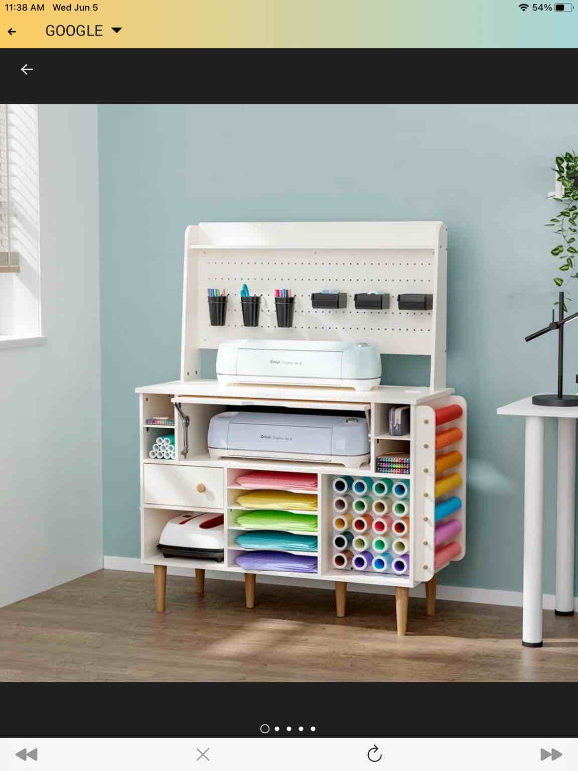Large Craft Cabinet Table Craft Room Furniture with Outlet