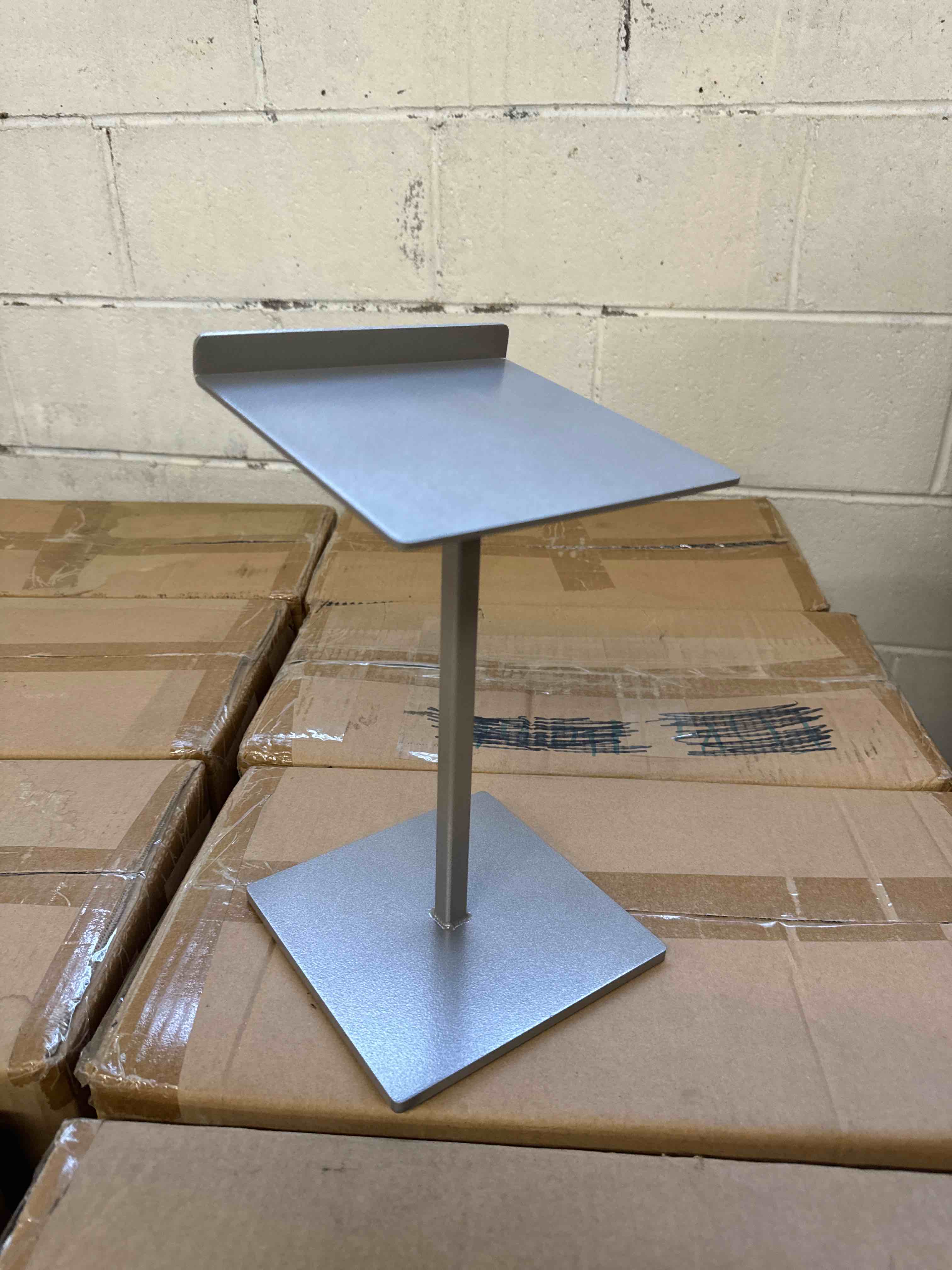 Hubert Taupe Metal Shoe Riser