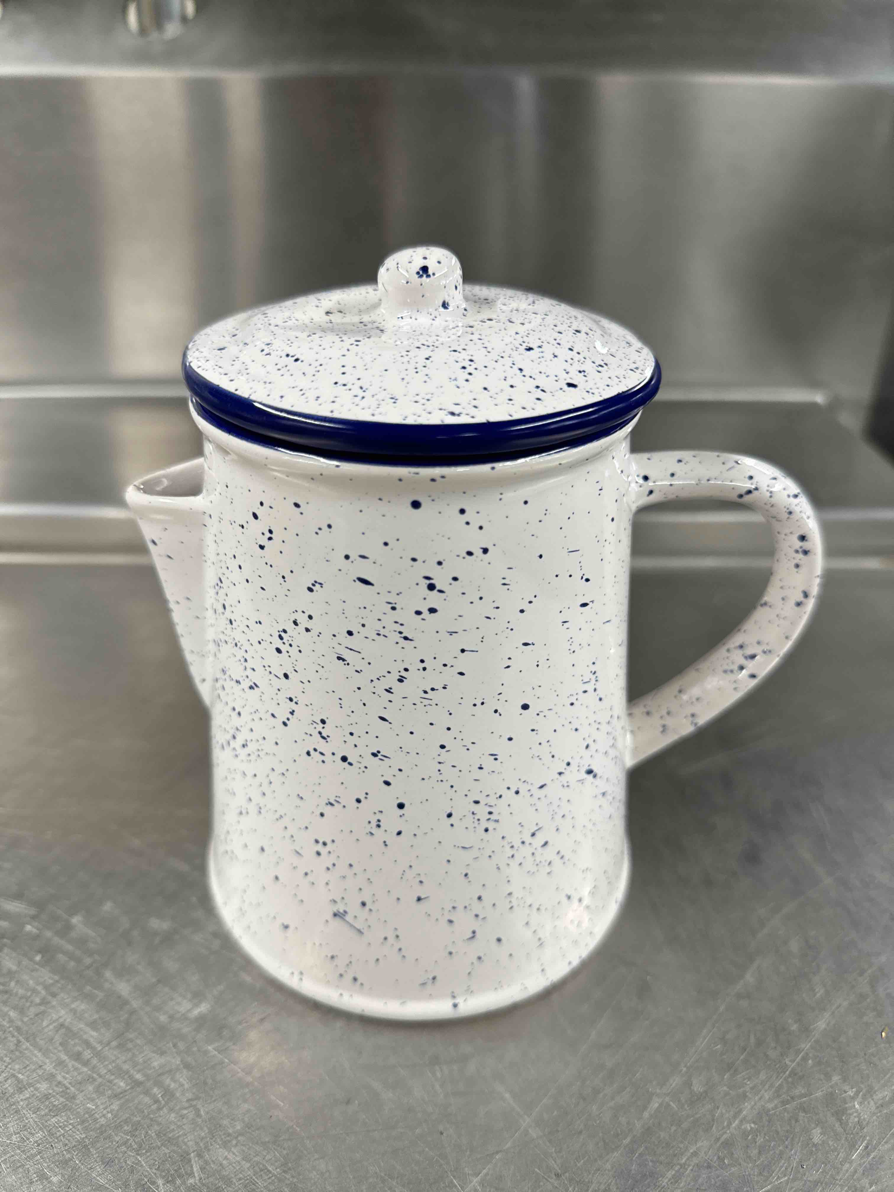 Blue Harbor Collection Blue Speckled Coffee Pot