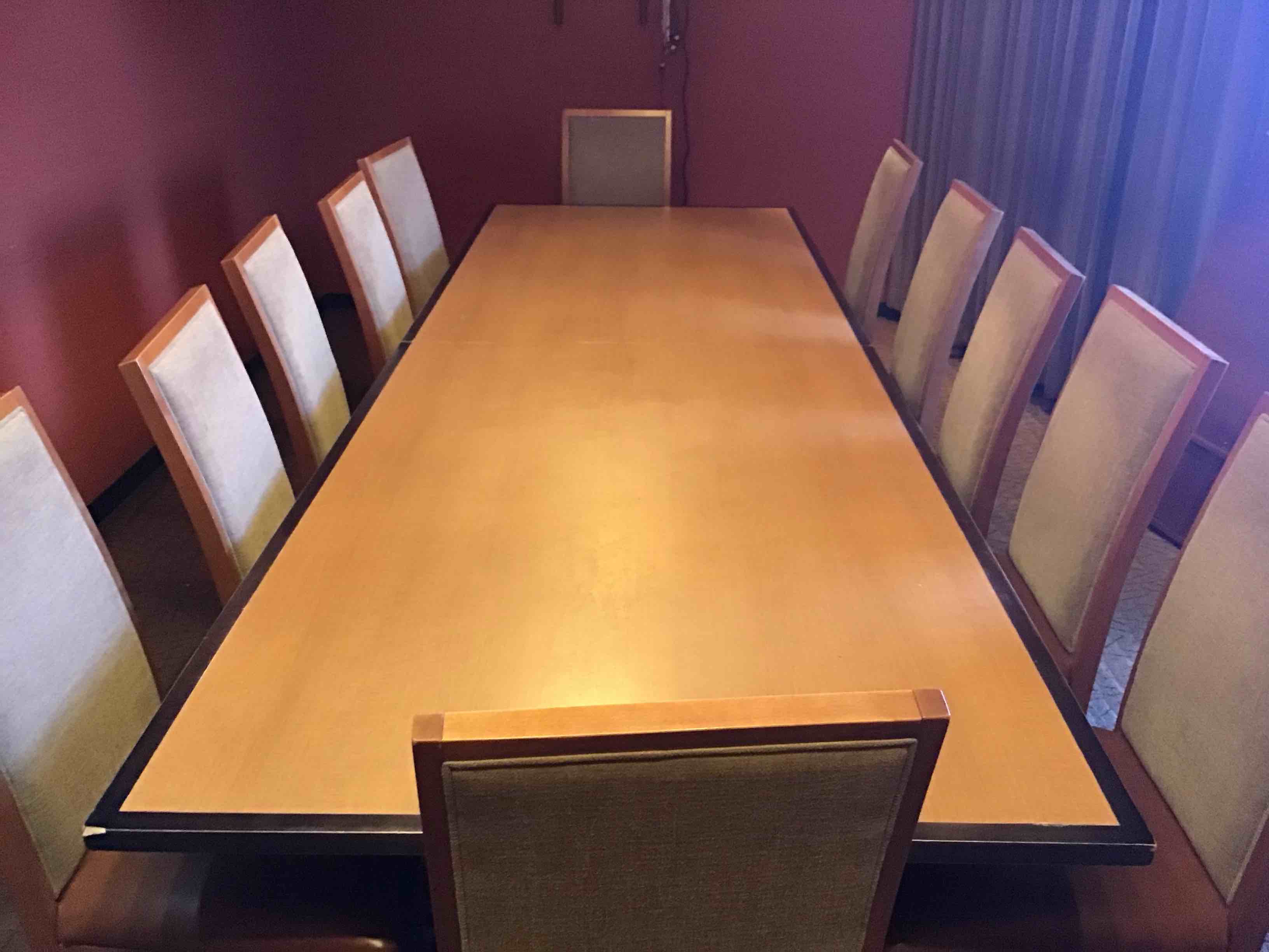 144 Inch Beautiful Large Wooden With Wood Grain Formica Top Rectangular ...