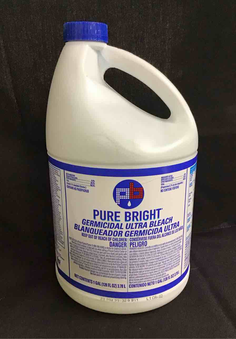 Bleach Pure Bright Germicidal Liquid 1 Gallon NonSterile Jug Chlorine Scent