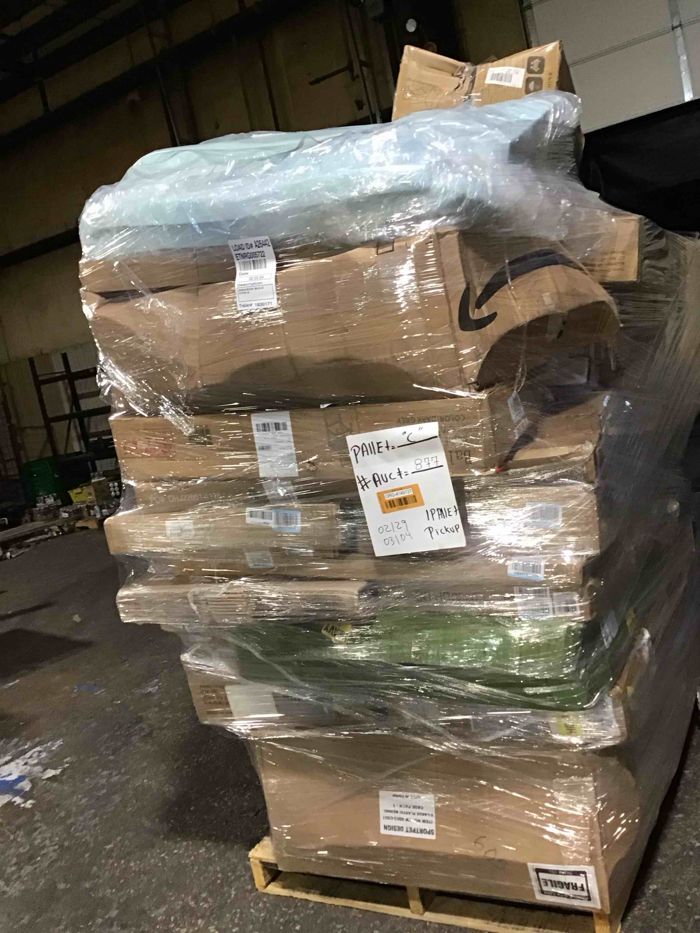 (C) 1skd pallet itms different boxes surprise ( Appears new or open ...