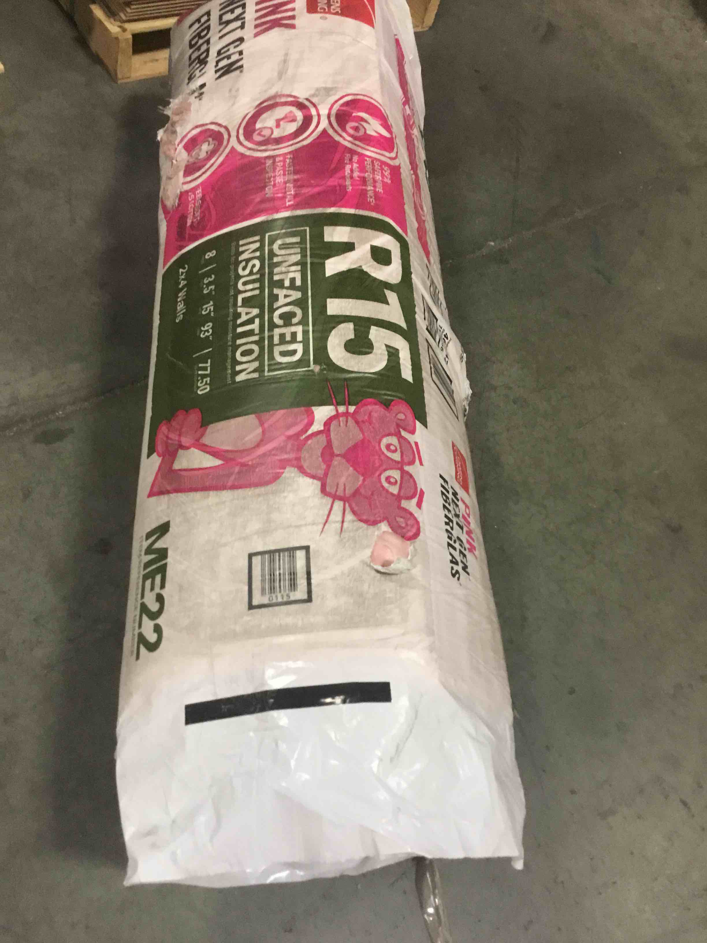 Owens Corning R-15 Unfaced Fiberglass Insulation Batt 15 in wide . x 93 ...
