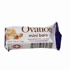 8 Pieces Ovation mini bars Swiss white chocolate with honey almond ...