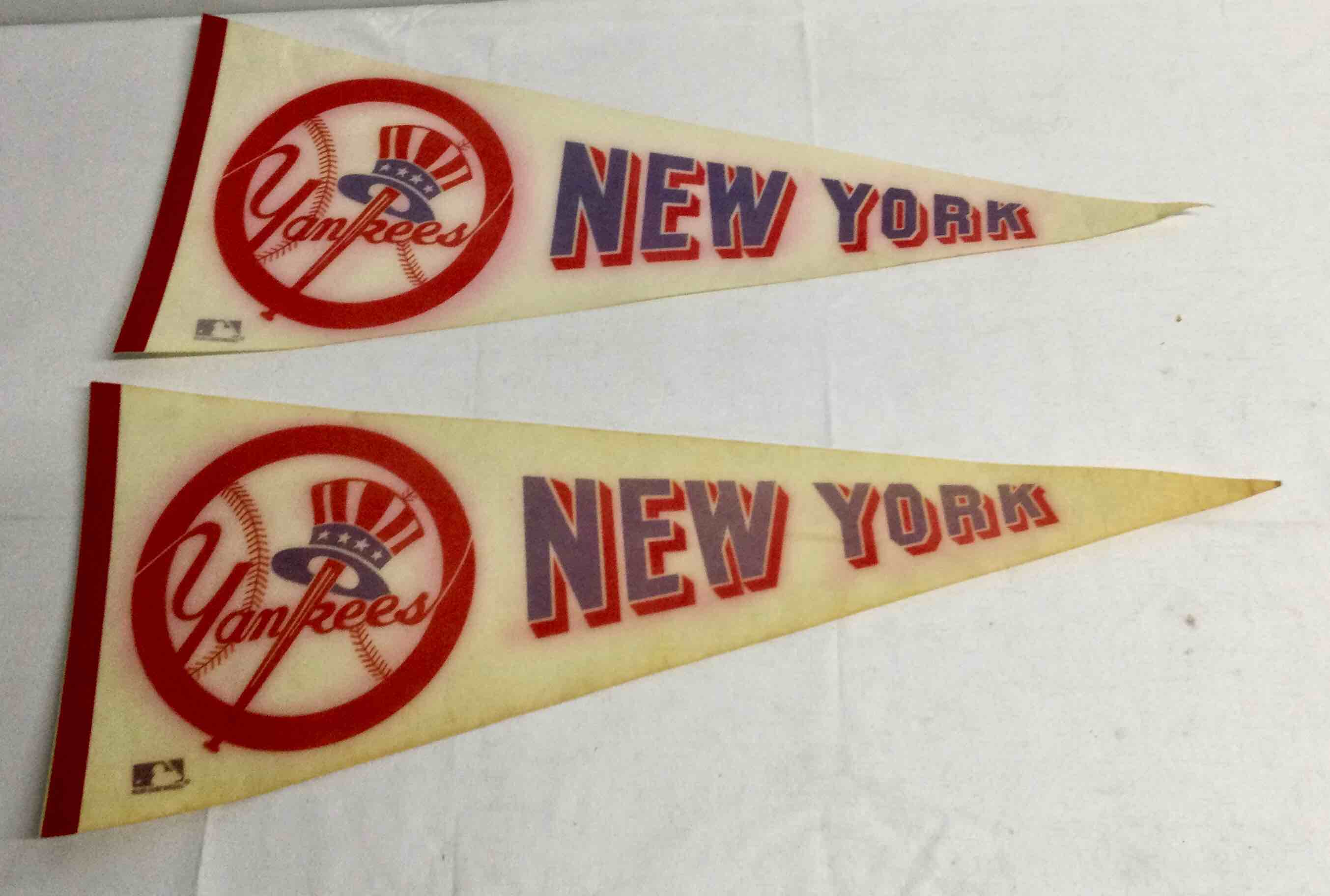 Set of Two 1970’s New York Yankees MLB Full Size Felt Pennants