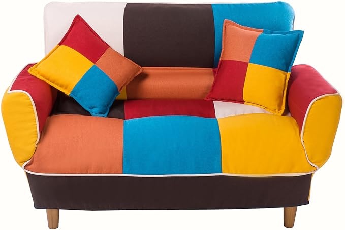 Merax Contemporary Multicolor Loveseat Adjustable Split Back Futon ...