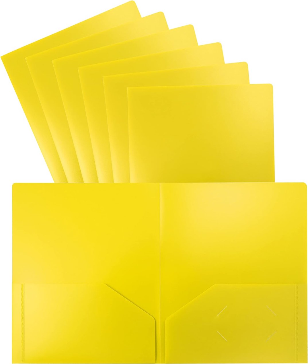 up & up Two Pocket Poly Portfolio - Folder - Yellow (24-Pack)